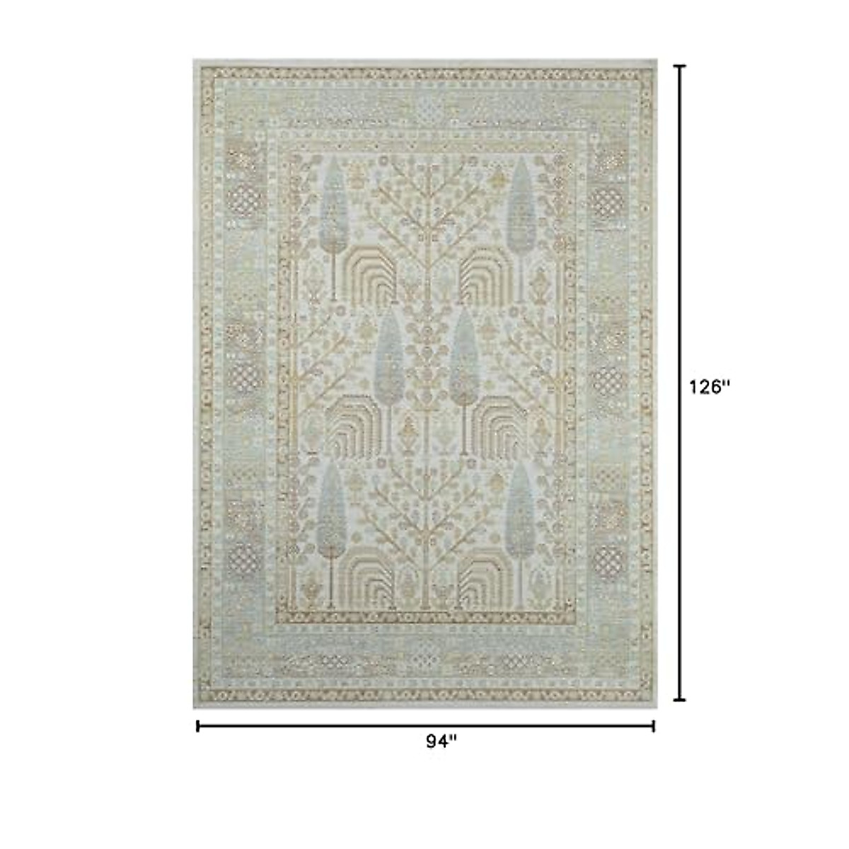 Momeni Isabella Polyester Traditional Indoor Area Rug, Ivory, 7'10" X 10'6"