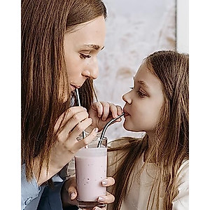 Stanley Straw Replacement 40 oz 30 oz, 6 Pcs Metal Straws Reusable, Reusable Straws Dishwasher Safe with Straw Cleaner(Silver 12 inches)