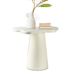GRFIT Side Table End Table Small Drinking Table, Cloud Shaped End Table,Nightstand，Side Table Coffee Table for Small Place,for Office, Living Room Balcony and Bedroom, White Tea Table Coffee Table