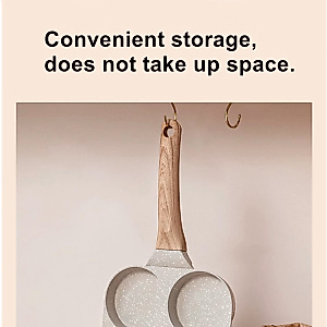 Beetoo Four-Cup Fried Egg Pan, Medical Stone Non stick CoatingFrying Pan, Aluminum Cooker with Brush, Multi Egg Frying Pan for Burger, Omelet, Outdoor Camping