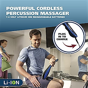 Wahl Lithium Ion Deep Tissue Long Handled Cordless Percussion Therapeutic Handheld Massager for Muscle, Back, Neck, Shoulder, Full Body Pain Relief – Use at Home, Car, Office, Or Travel – Model 4232