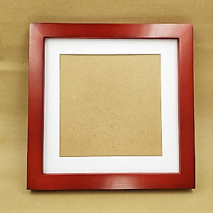 ZXT-parts 5x5 Picture Frames Red with 4x4 Mat. 5x5 Red Square Photo Frame. Solid Wood, Plastic Panel, The Tabletop or The Wall.