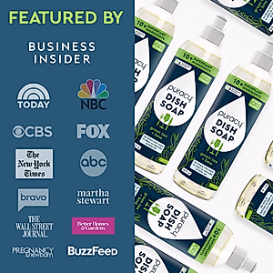 Puracy Natural Dish Soap - Skin-Softening Plant-Based Dishwashing Soap, Non-Toxic Dish Soap, Organic Liquid Dishwashing Detergent Soap (Green Tea & Lime, 16 fl oz)