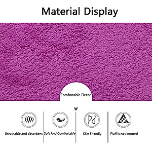 30 Pcs Interlocking Foam Mats,Plush Puzzle Floor Mat,Interlocking Floor Carpet Tiles with Border,Shaggy Area Rug for Bedroom,12X12 Inch,Pink+Purple