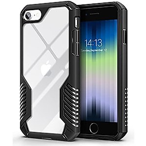 MOBOSI Compatible with iPhone SE 2022 Case/iPhone SE 2020/iPhone 8/7 Case, Rugged Military Grade Hard Vanguard Armor Cover Heavy Duty Shockproof Protective Phone Case 4.7 Inch (Matte Black)