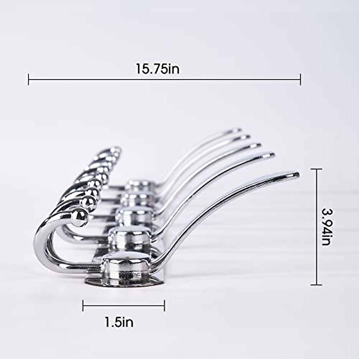 Wall Mounted Coat Rack Hook of 2 Pack, 5 Tri Stainless Steel Heavy Duty Coat Hook Rack for Hanging Coats,Clothes,Jacket,Hats (Silver)