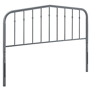 Modway Lennon Modern Farmhouse Metal Headboard, Full, Gray