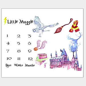 Angmart Baby First Year Milestone Blanket Boy Girl Painting Photography Backdrop Photo Prop Newborn Infant for New Mom