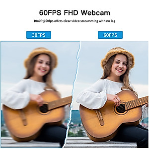 Spedal 1080P 60fps Webcam with Dual Microphone, AutoFocus, Software Included, Ultra HD Streaming Web Camera, USB Computer Camera for Gaming/Online Teaching/Video Calling/Zoom/Skype