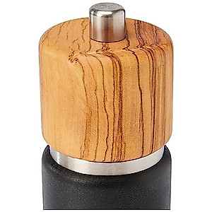 Zassenhaus Hannover Pepper Grinder Mill, 7-Inch, Matte Black/Natural Olive Wood