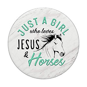 Just a Girl who Loves Jesus and Horses PopSockets PopGrip: Swappable Grip for Phones & Tablets