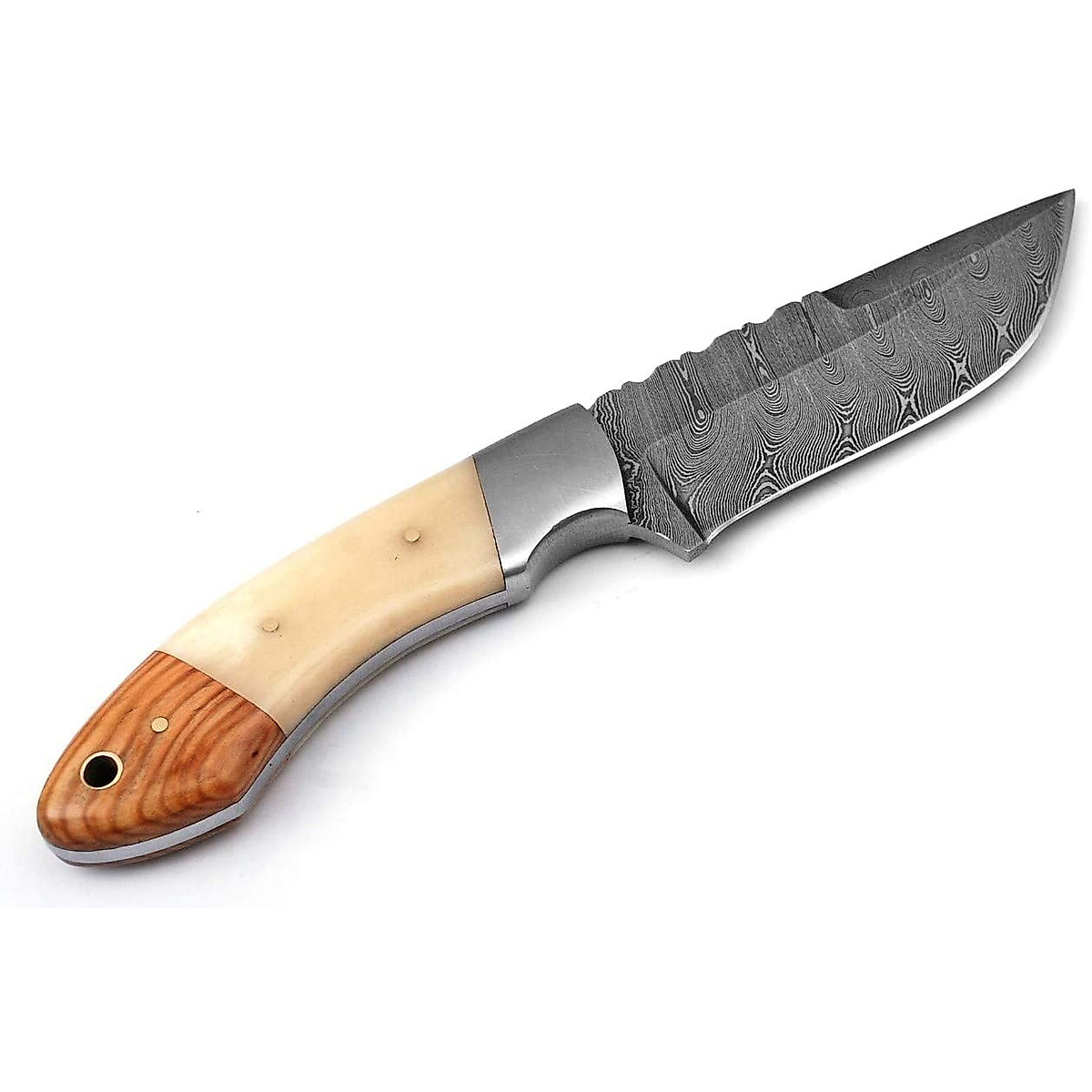 W TRADING Handmade Damascus Hunting Knife | Damascus Steel Blade Hunting Skinning Knife- Best For Outdoor Camping Skinner Deer Fishing Hiking EDC Survival Knives For Men