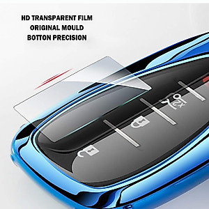 K LAKEY Chevy Key Fob Cover,Compatible with Chevrolet Chevy Malibu Camaro Cruze Spark Volt Sonic Trax Equinox Smart Car Key Soft TPU Case Shell Protector with Alloy Keychain Pink