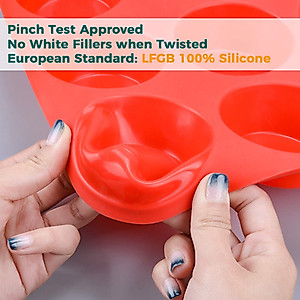 FUNBAKY Silicone Muffin Pan, European LFGB 12 Cups Cupcake Pan, 2-Pack Muffin Tin for Muffin, Cupcake, Fat Bomb, Egg Muffin, 100% Food Grade Silicone Molds