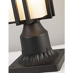 EERU Outdoor Post Lights Waterproof Metal Frame with Milk White Frosted Glass, Pier Mount Outdoor Lighting Fixtures(with 3-Inch Pier Mount Base) Outdoor Post Lantern for Garden Backyard and Porch