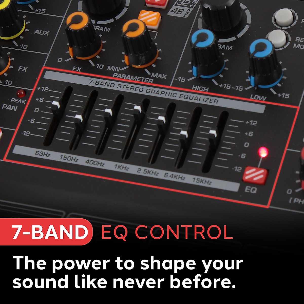 PYLE 12-Channel Bluetooth Studio Audio Mixer - DJ Sound Controller Interface with USB Drive for PC Recording Input, RCA, XLR Microphone Jack, 48V Power, For Professional and Beginners - PMXU128BT