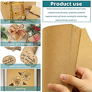 FSWCCK 120 Sheets Brown Kraft Cardstocks, 8.5 x 11 Inch Letter Size Thick Paper Cover Card Stock for Craft Projects, DIY Cards Making