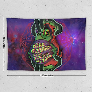 YWVWY King Gizzard And The Lizard Wizard Poster Vinyl Polyester Tapestry Wall Art Print Gift Picture Painting Tapestries Artwork Bedroom Home Decor 40"x60"
