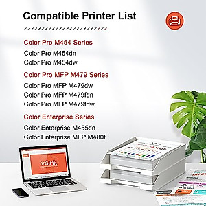 v4ink 414A Toner Cartridge [with Chip] Replacement for HP 414A W2020A 4 Packs for use in HP Color Pro MFP M479fdw M479fdn M454dw M454dn M454 M479 M455dn M480f Printer, Remanufactured Toner (4 Packs)