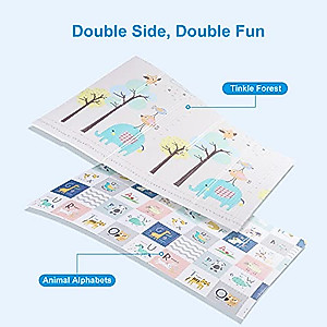 Calody Baby Play mat, Extra Large Baby Crawling Mat, Portable & Waterproof Non Toxic Soft Foam, Reversible Playmat for Baby Infant Toddler & Kids (79 x 59 x 0.4 in)