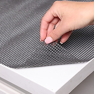 Con-Tact Brand Grip Premium with Microban Non-Adhesive Contact Shelf and Drawer Liner, 20" x 4', Graphite, 6 Rolls