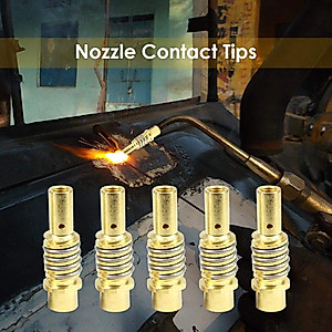 15AK Nozzle Contact Tip Connector for Binzel Gas Diffuser MIG Welder (5pcs)