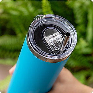 Prurex 2 Pack 20 oz Skinny Tumble Lids,Replacement Spill Proof Splash Resistant Sliding Cup Covers for 2.73" Inner DiameterTumbler,Straw Friendly,BPA Free