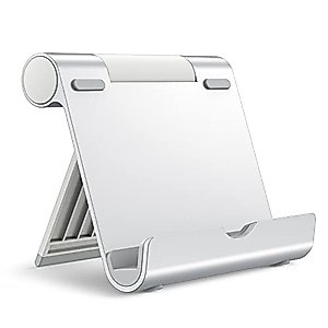 JETech Tablet Stand, Adjustable Portable Desktop Holder, Foldable Dock for iPad/iPad Pro/Air/Mini, Galaxy Tab A8/A7 Lite/A7/S8/S7, Kindle, Tab/Phones(4-13"), Silver