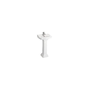 Barclay - 3-874WH Stanford 460 Vitreous China Pedestal Lavatory Sink with 4-Inch Centerset, White