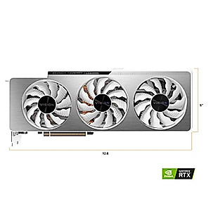 GIGABYTE GeForce RTX 3090 Vision OC 24G Graphics Card, 3X WINDFORCE Fans, 24GB 384-bit GDDR6X, GV-N3090VISION OC-24GD Video Card