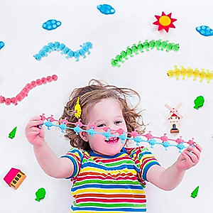 Charnoel 8 Pieces Caterpillars Fidget Sensory Toy Stretchy Toy for Anxiety, Caterpillars Fuzzy Worm Noodles Unicorn Play Toy for Stress Relief, Calming and Relaxing Present