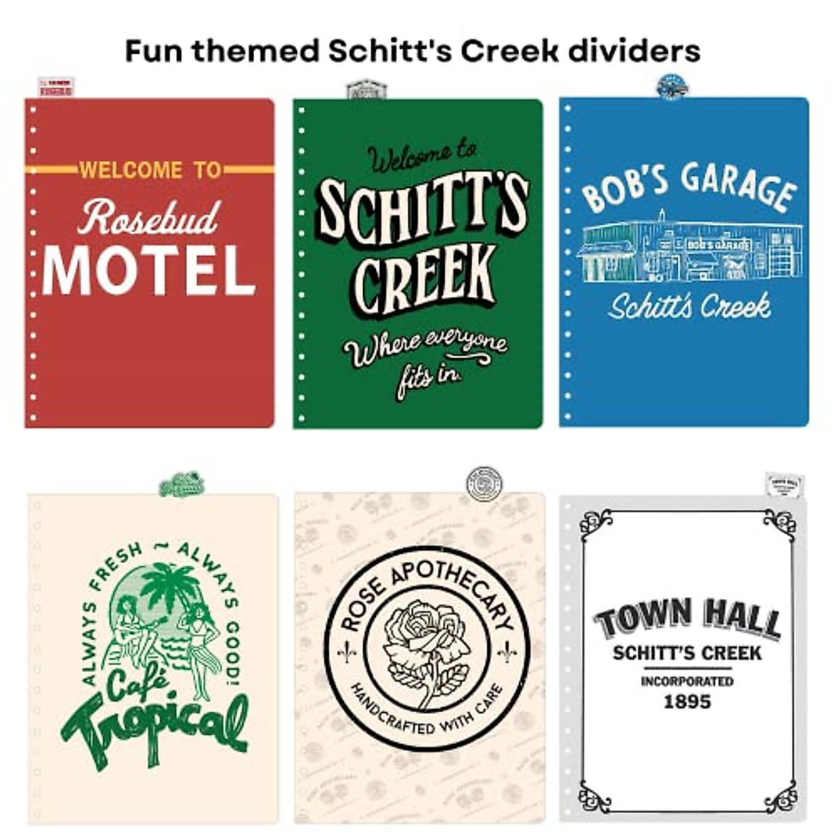 Innovative Designs Schitt’s Creek Tab Journal Notebook - Rose Apothecary, Spiral Bound, 144 Lined Pages, 8 x 7 inches