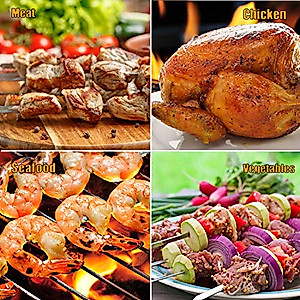 Metal Skewers For Kabobs - 17 inch BBQ Skewers For Grilling, 24 Pack Shish Kabob Skewers, Flat Stainless Steel Barbecue Skewers Grill Stick Set for Grilling Meat, Chicken, Shrimp, Fruit, Vegetables