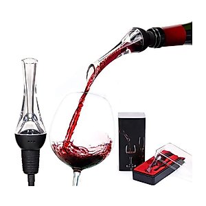 Wine Aerator Pourer Woodpecker Pourer Aerating Non Drip Spout Wine Accessory with Case