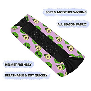 Unisex Workout Headbands Funny-Aliens-Avocados-Pink Elastic Yoga Sweatband Stretchy Sports Hairband