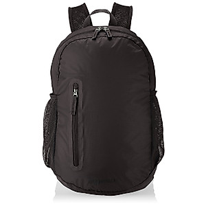 Amazon Basics Lightweight Packable Hiking Travel Day Pack Backpack - 17.5 x 17.5 x 11.5 Inches, 25 Liter, Black