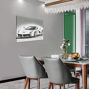 Car Poster Ferrari F40 Supercar Posters Racing Car Canvas Wall Art For Boy's Bedroom SuperCar Wall Decor Frame-style 18x12inch(45x30cm)