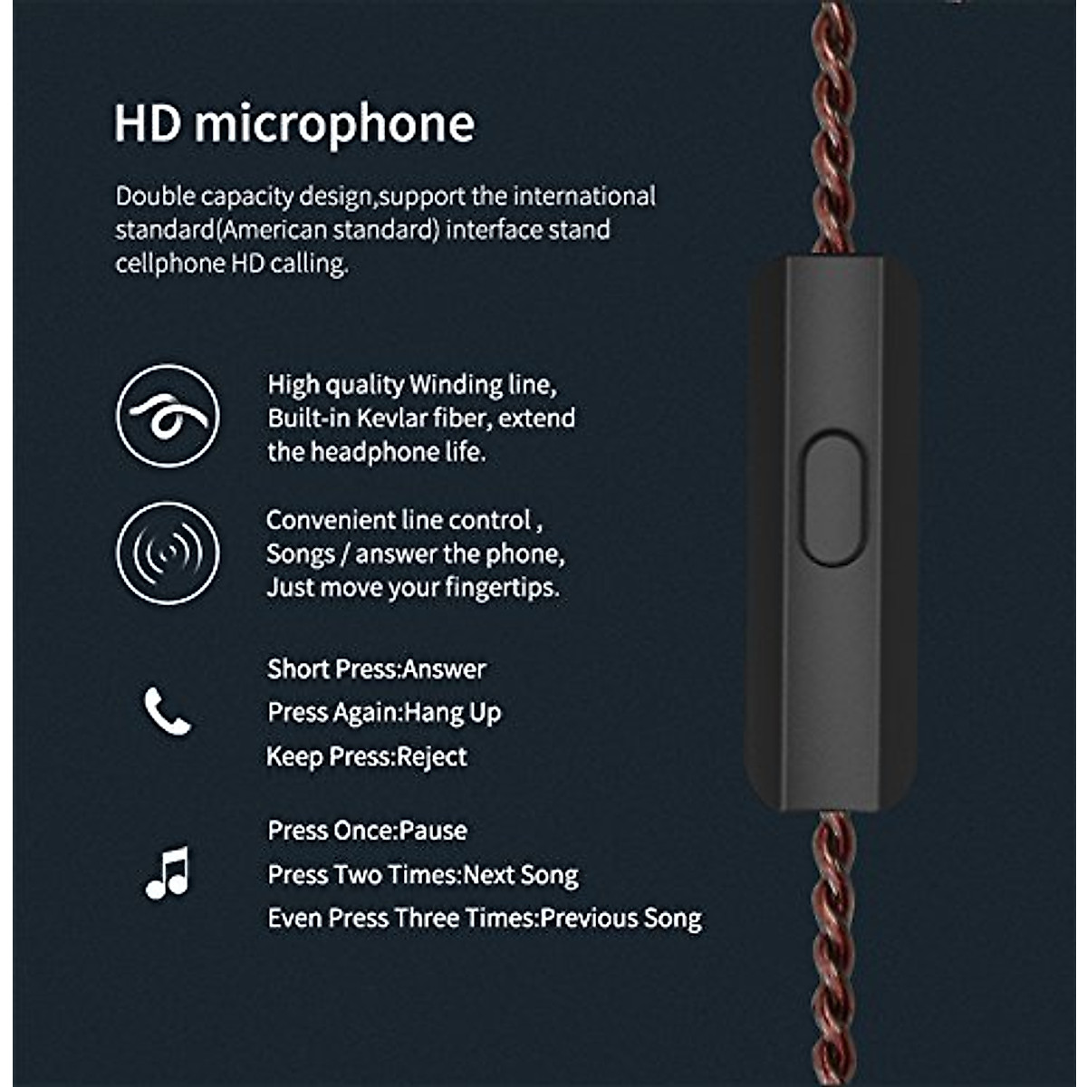 Kinboofi KZ ZS10 Earbuds Headphone, in Ear Monitor Hybrid 4 Balanced Armature and 1 Dynamic Driver Earphone with Detachable 2 Pins Cable for MP3 Player, Android Smart Devices (with Mic, Black)…