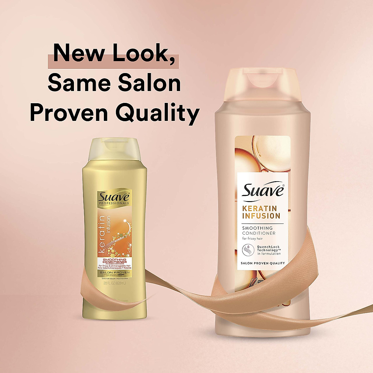 Suave Professionals Smoothing Conditioner For Dry Hair Keratin Infusion Hair Conditioner with 48-hour Frizz Control, 28 Ounce (Pack of 4)