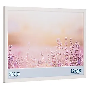 Gallery Solutions - 12"x18" White Wood Wall Poster Frame - Double White Mat - Wall Mount Display - Perfect Fit for Photos - Versatile Mounting Options - Rectangular Wall Mount