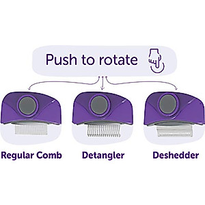 Hertzko 3 in 1 Pet Deshedding, Demattaning and Combing Tool.- Gently Removes Loose Undercoat, Mats and Tangled Hair. Great for Travel! Compact Brush for Dogs, Cats, Horses and Small Animals