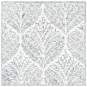 Safavieh Capri Collection 3' Square Ivory/Blue CPR208A Handmade Premium Wool Area Rug