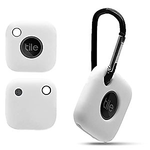 Seltureone Silicone Case Compatible for Tile Mate 2022 with Keychain, Anti-Scratch Lightweight Soft Protective Sleeve Skin Cover for Tile Mate Tracker 2022 (Device Not Included), White