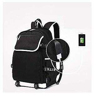 JUSTGOGO Luminous KPOP MONSTA X Backpack Daypack Laptop Bag College Bag Book Bag School Bag with USB Charging Port