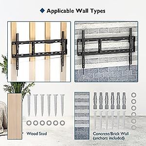 BONTEC Tilting TV Wall Mount for Most 17-86 inch LED OLED LCD Flat Curved Screen TVs, TV Wall Bracket Holds up to 165LBS, Max VESA 600 x400mm