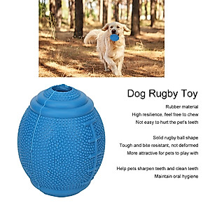 Tnfeeon Dog Rugby Toy Rubber Bite Resistant Teeth Grinding Interactive Non Toxic Rubber Pet Chew Toy Balls for Dogs Puppy Reduce Boredom