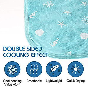 Cooling Blanket with Double Sided Cold Effect, King Size Lightweight Breathable Summer Oversize Coastal Theme Blankets for Bed, Transfer Heat to Keep Body Cool for Hot Sleepers Night Sweats, 108“x90”