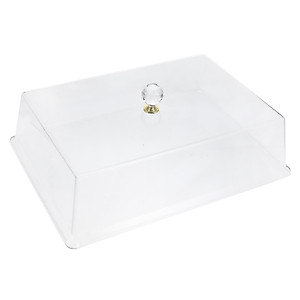 Luxshiny Cake Stand Cover, Cake Dome Rectangular Food Cover Cake Display Stand Cover for Home Kitchen Party (34* 24* 10.5cm)