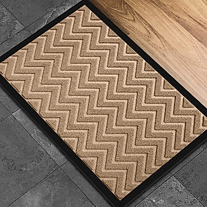 AMAGABELI GARDEN & HOME Outside Shoe Mat Rubber Doormat for Front Door 18"x 30" Outdoor Mats Entrance Waterproof Rugs Dirt Debris Mud Trapper Carpet for Patio Non Skid Doormats BG043