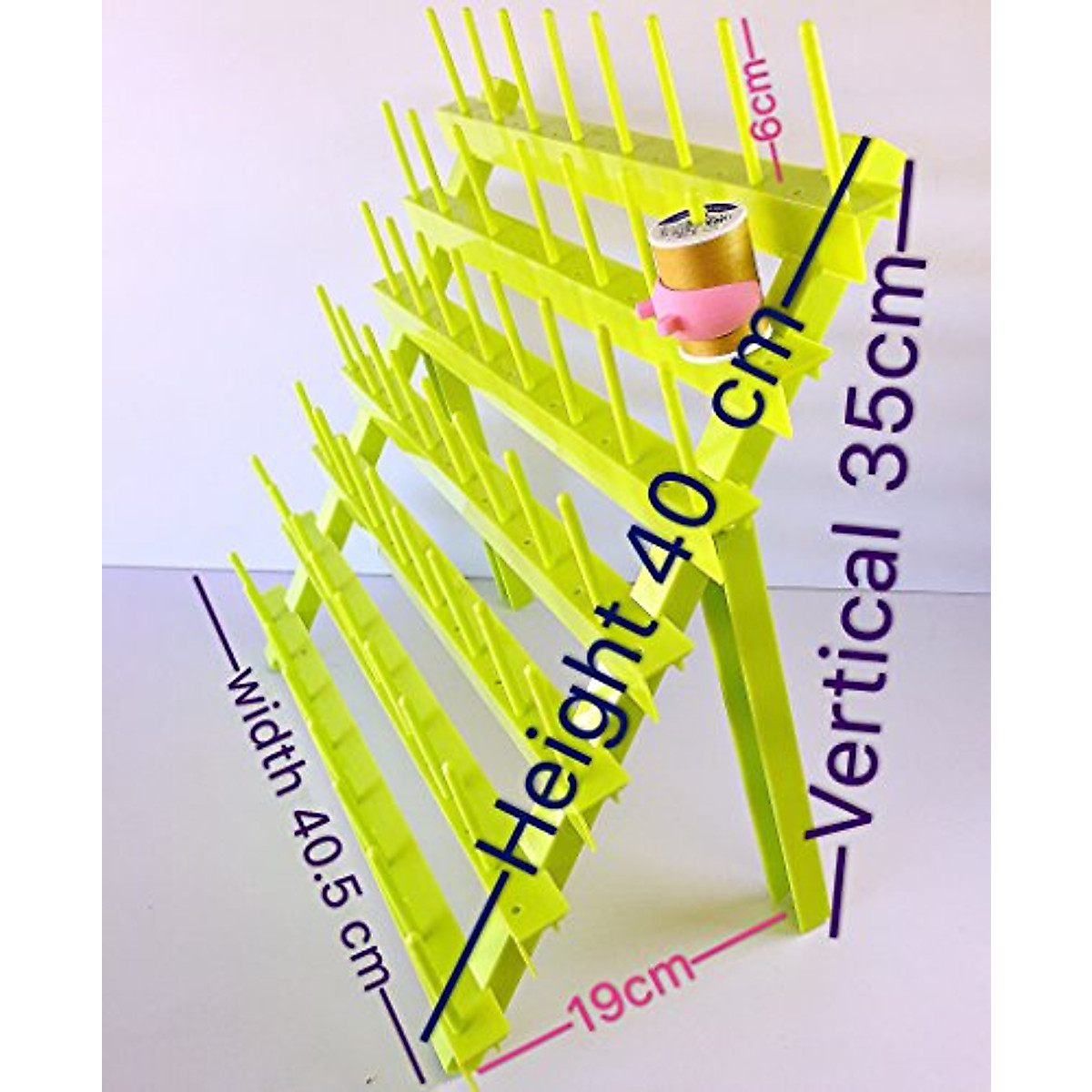 PeavyTailor 70 Spools Thread Holder Thread Rack Sewing Thread Organizer Thread Stand Spool Holder for Sewing and Embroidery Quilting. Threads Spool Rack has Holes to Hold on The Wall Green